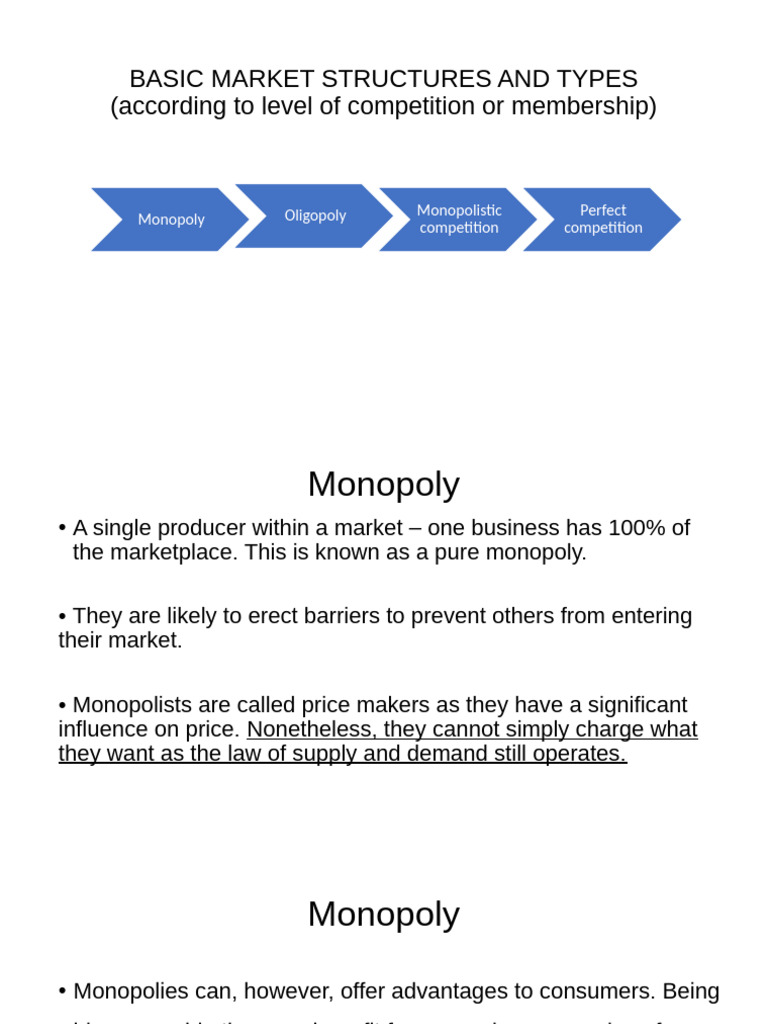Market Structures: Types & Characteristics | PDF | Oligopoly | Monopoly