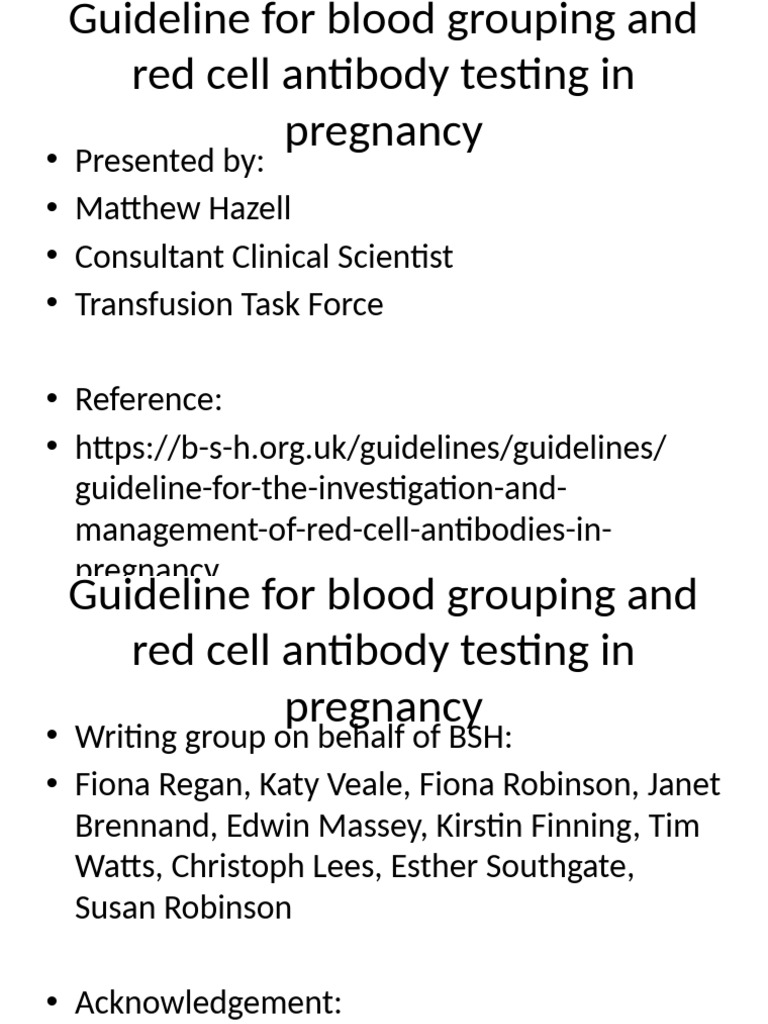 Guideline Blood Grouping Pregnancy | PDF | Medical Specialties ...