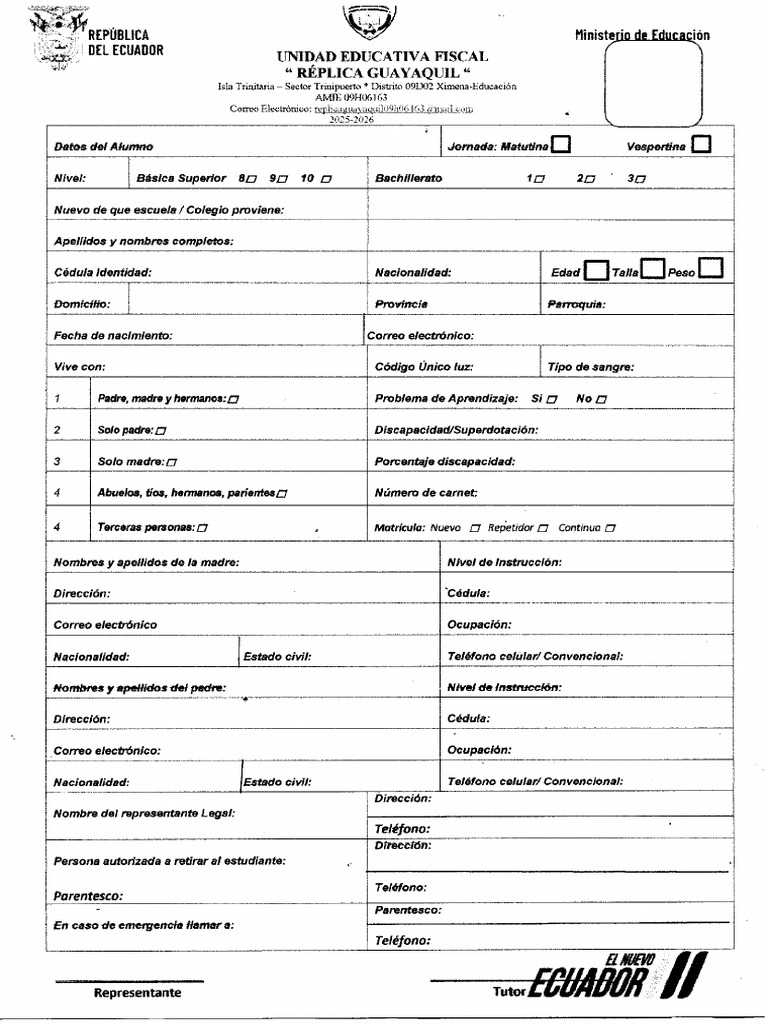 Ficha Matricula 2025002 | PDF