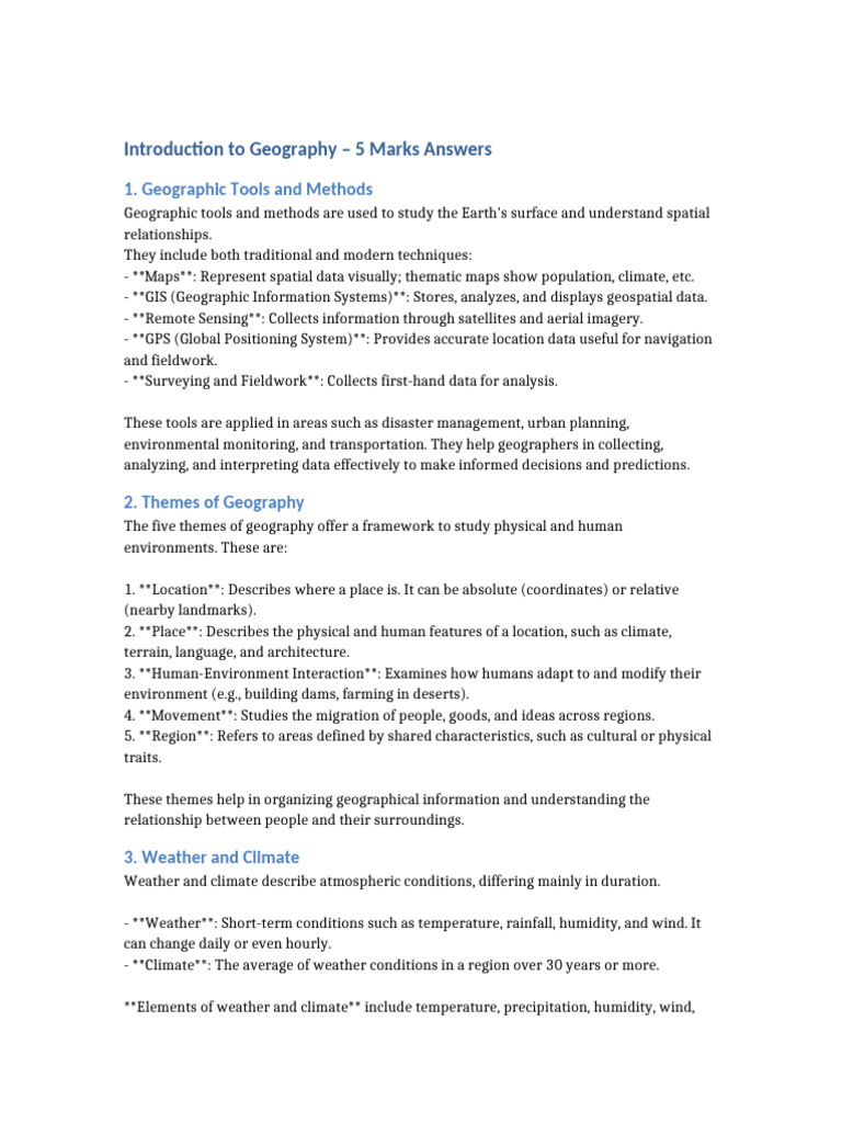 Geography Basics: Tools, Themes, and Concepts | PDF | Ecosystem ...