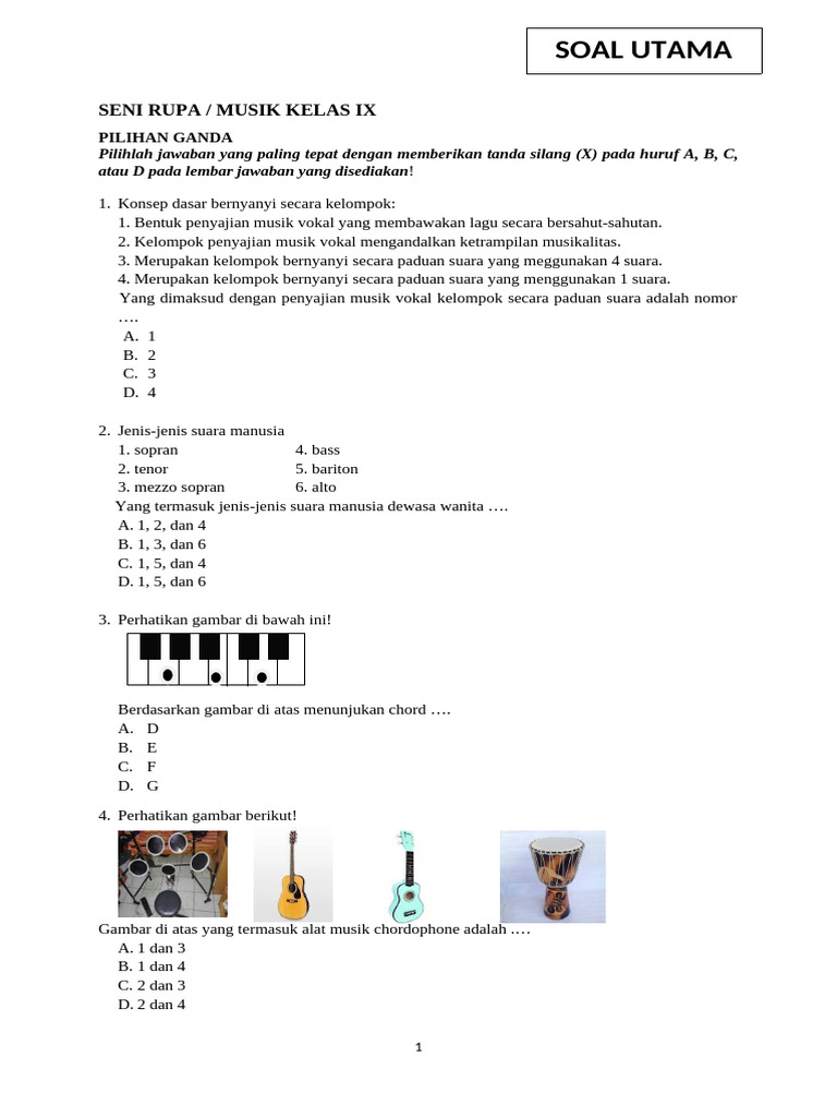 Soal Pilihan Ganda Dan Uraian Us SBD Utama | PDF
