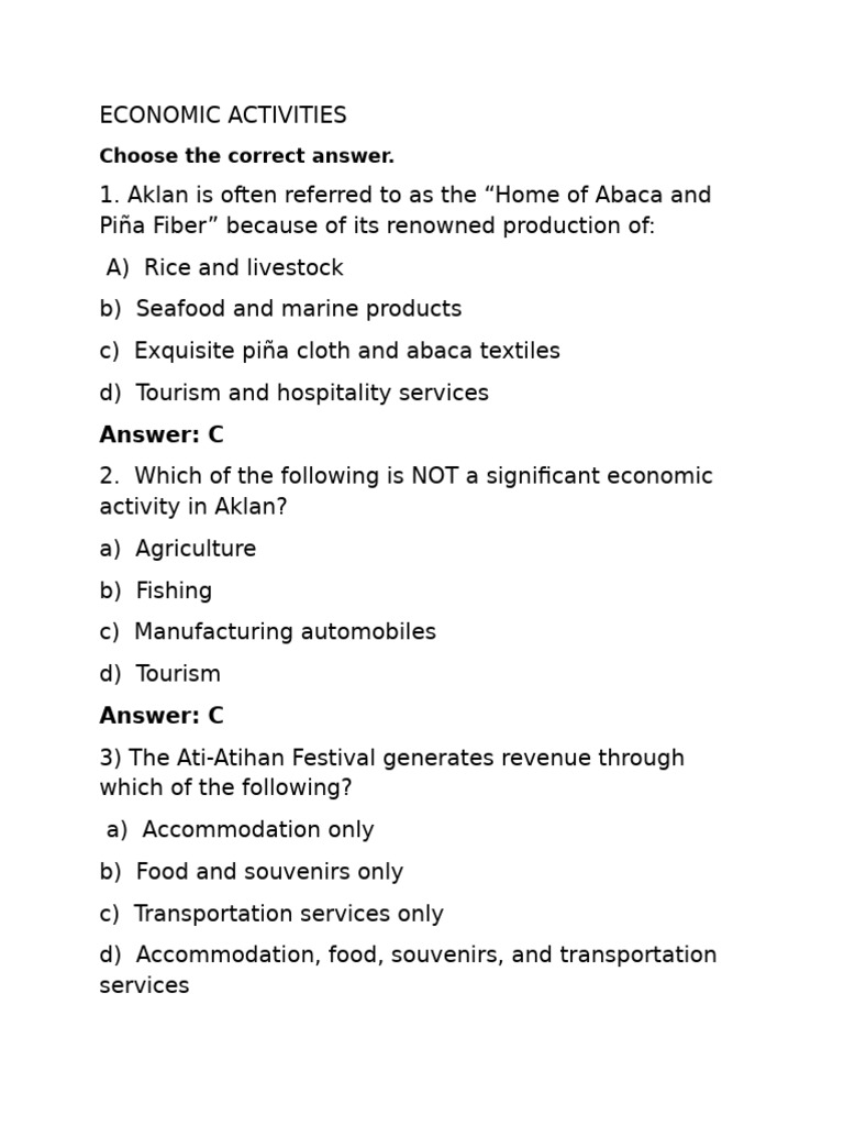 Economic Activities | PDF