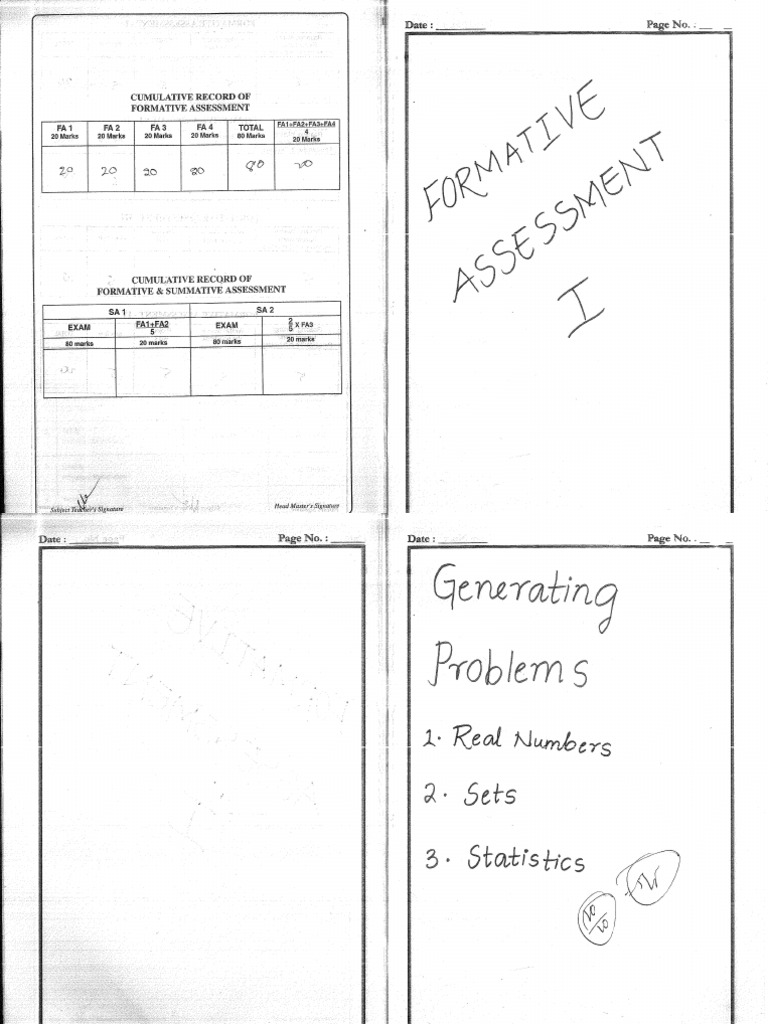 X Maths FA1 & FA 2 Work | PDF