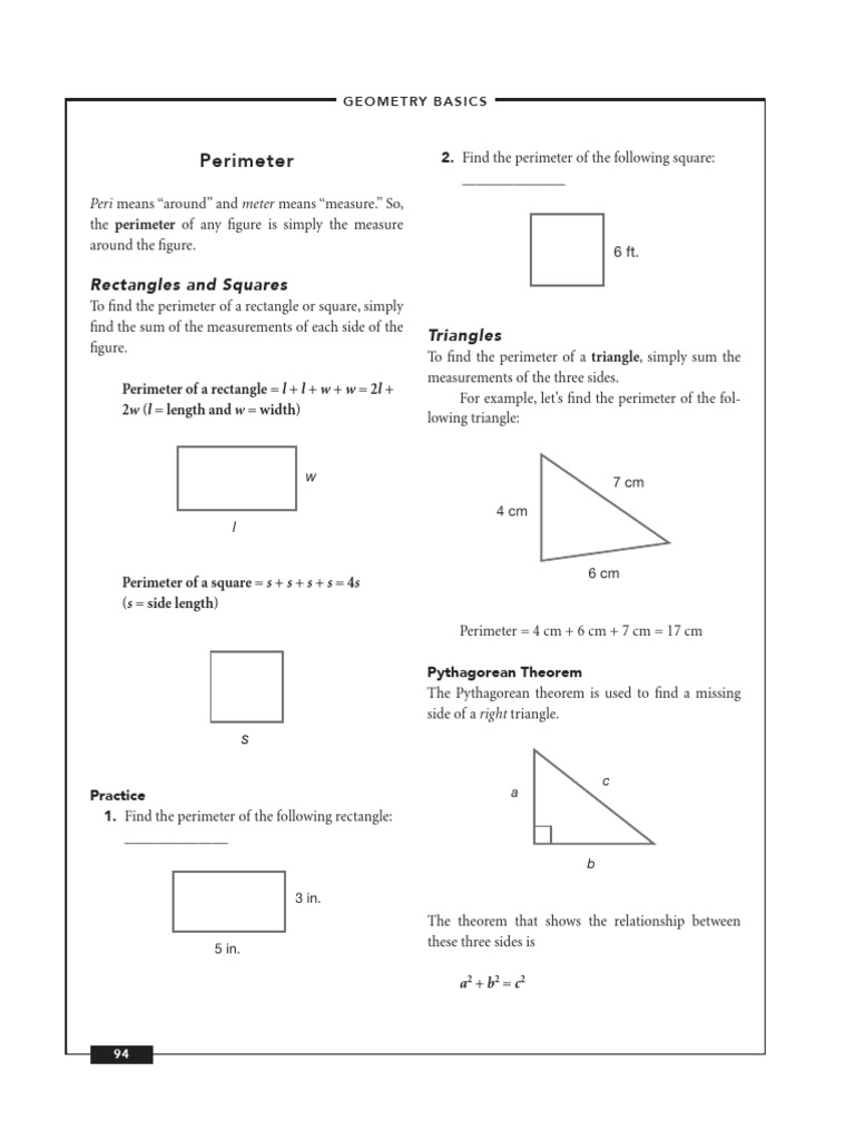 Perimeter: Rectangles and Squares Triangles | PDF | Area | Circle