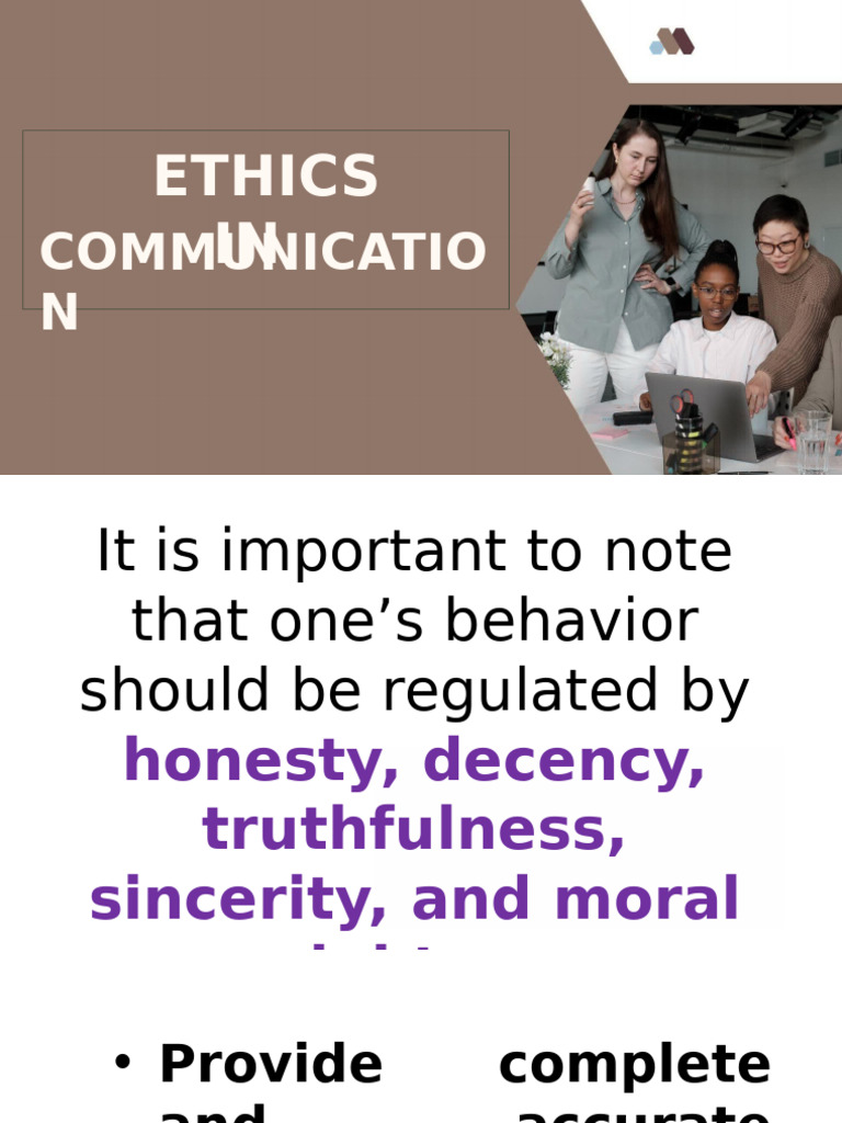 Ethics and Principles of Communication | PDF | Communication | Information