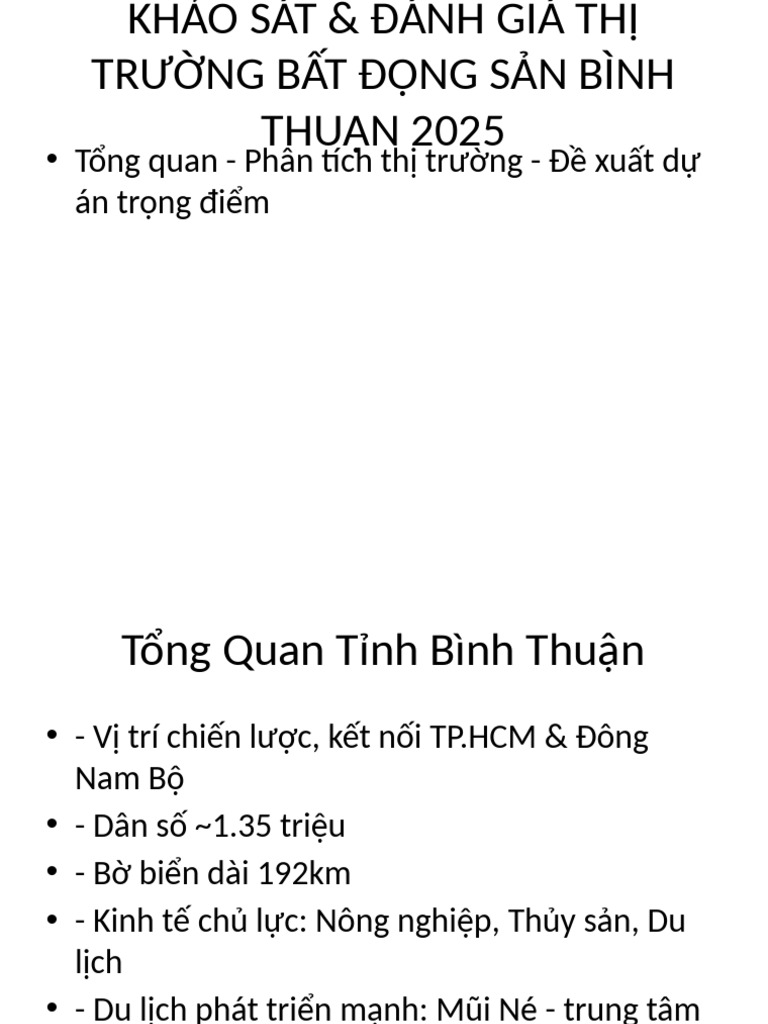 Thuyet Trinh BDS Binh Thuan Sang Trong | PDF