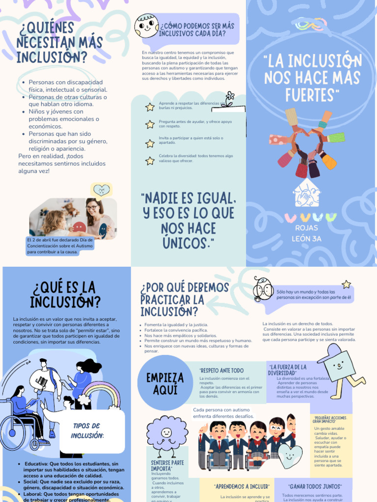 Folleto de La Inclusion | PDF | Inclusión (Educación) | Invalidez