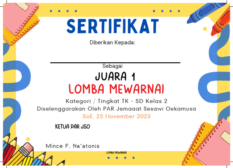 Sertifikat Par Contoh | PDF