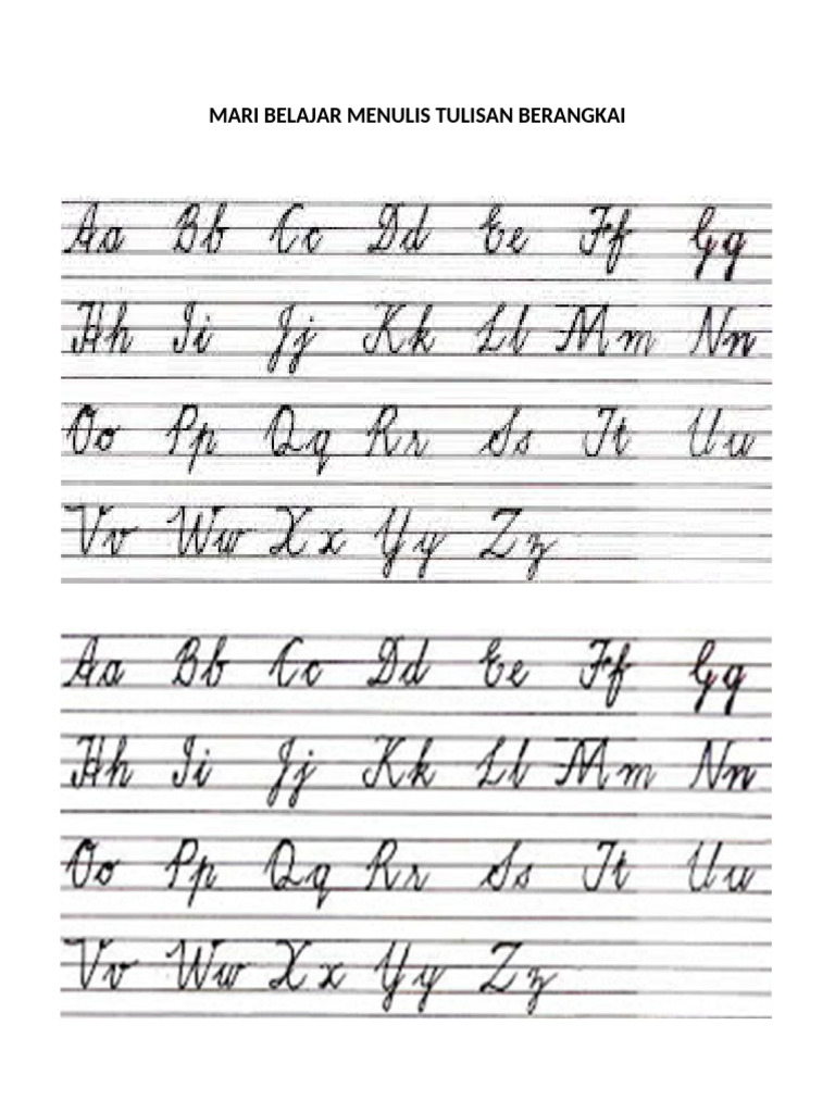 MARI BELAJAR MENULIS TULISAN BERANGKAI | PDF