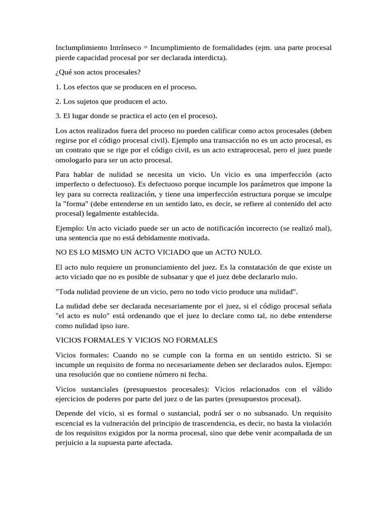 Nulidad de Actos Procesales | PDF | Ley procesal | Nulo (ley)