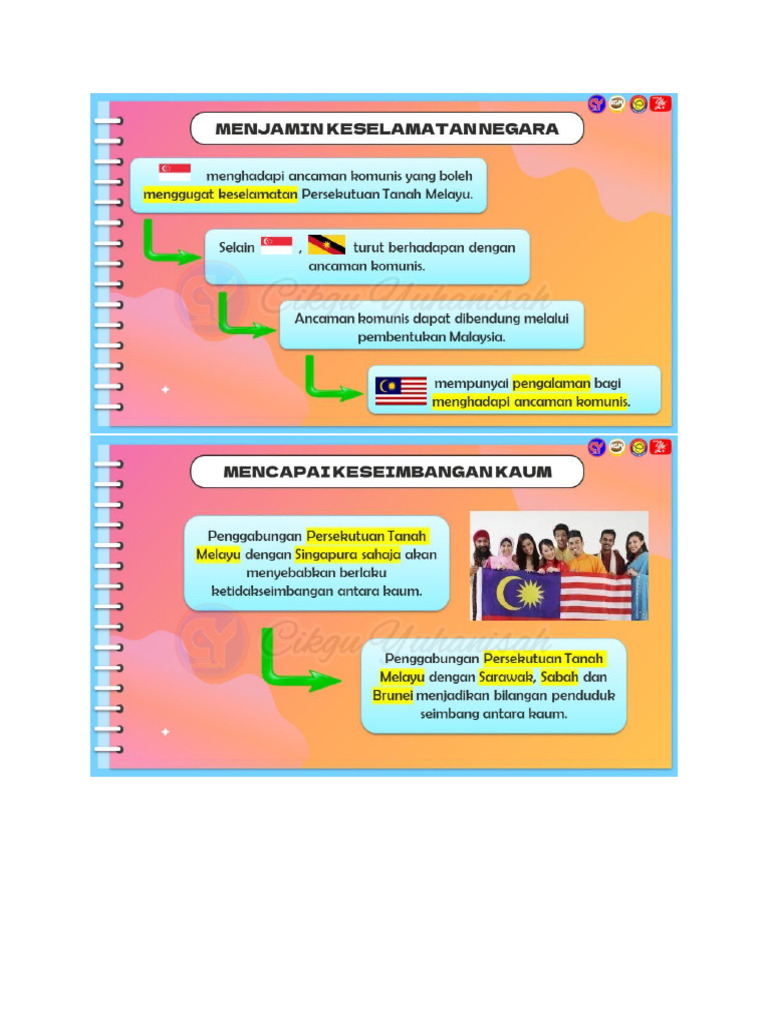 Sebab Pembentukan Malaysia Nota | PDF