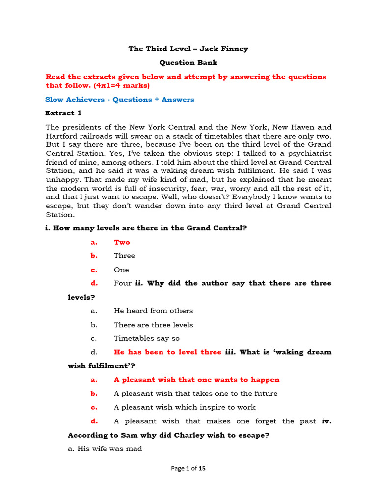 The Third Level Question Bank SM | PDF