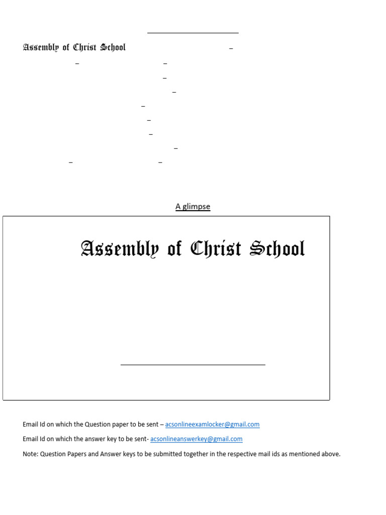 Format of Question Paper | PDF