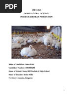 CXC Agricultural Science Sba | PDF | Broiler | Chicken