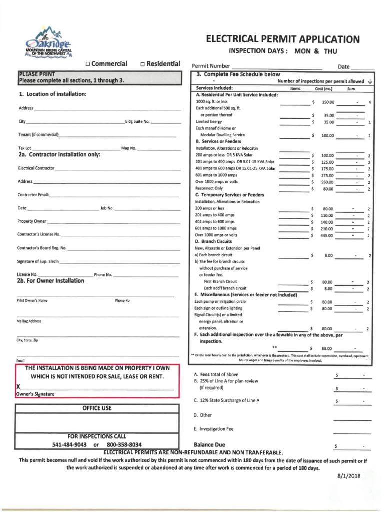 Electrical Permit | PDF