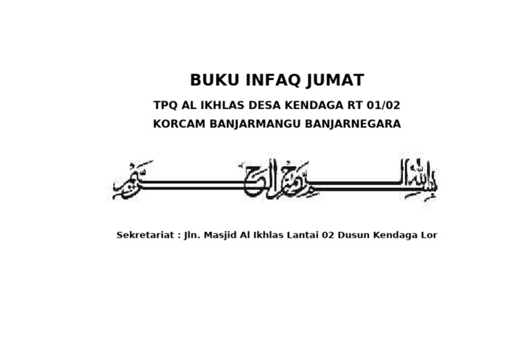 Buku Infaq Jumat | PDF