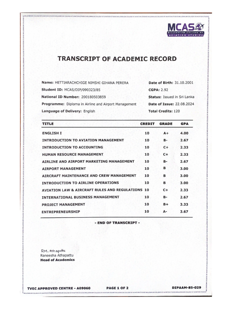 Millennium College of | PDF