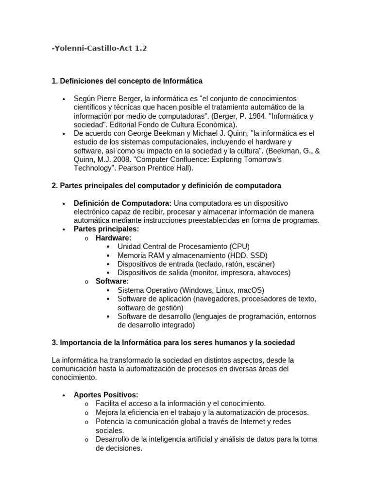Informatica 2 | PDF | Informática | Hardware de la computadora