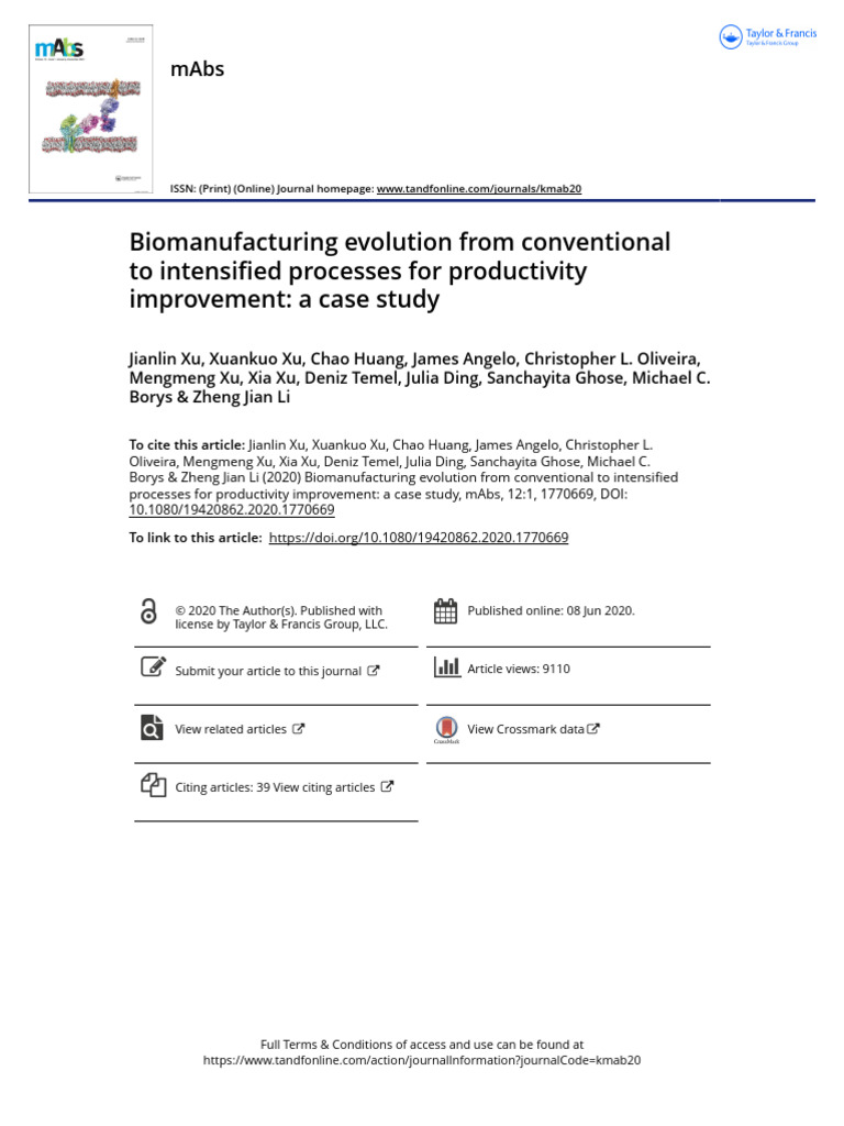 Biomanufacturing Evolution From Conventional To Intensified Processes ...