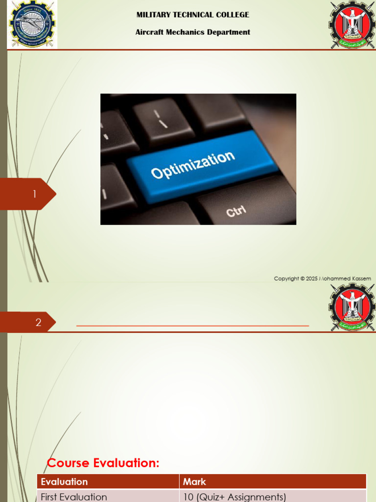 Lecture 1-Optimization - 2025 (CH.1) | PDF | Mathematical Optimization | Mathematical Analysis