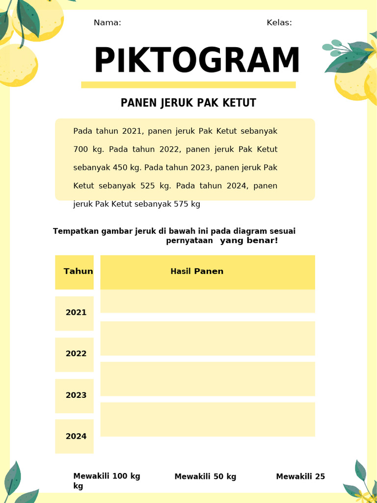 KLPD Piktogram Lembar Kerja Matematika | PDF