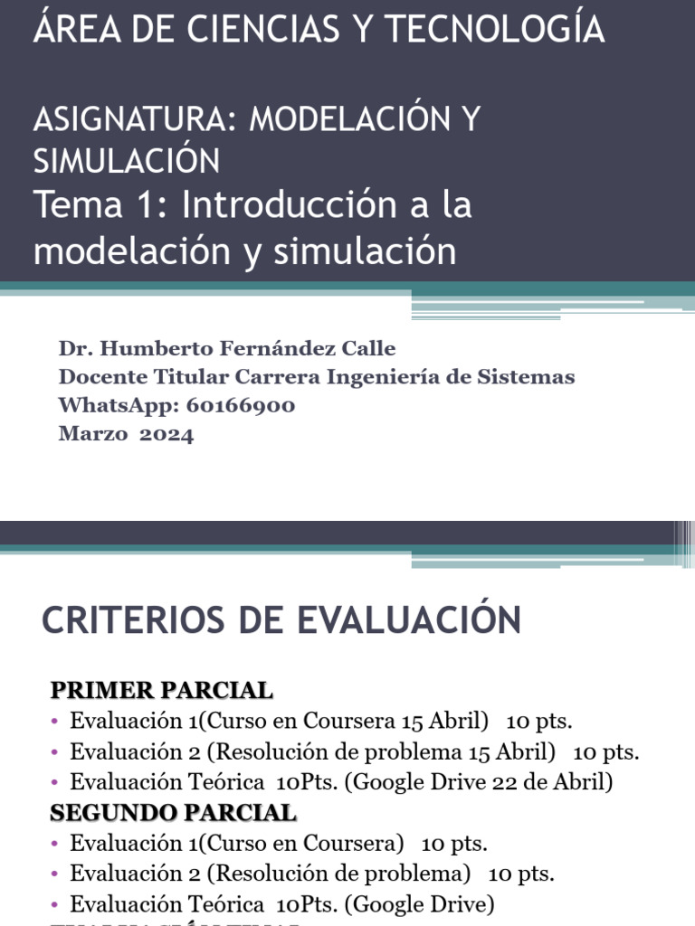 Introducción a Modelación y Simulación | PDF | Simulación | Sistema