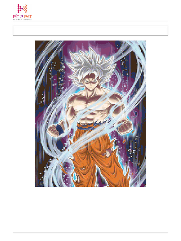 Goku Cross Stitch Pattern Guide | PDF