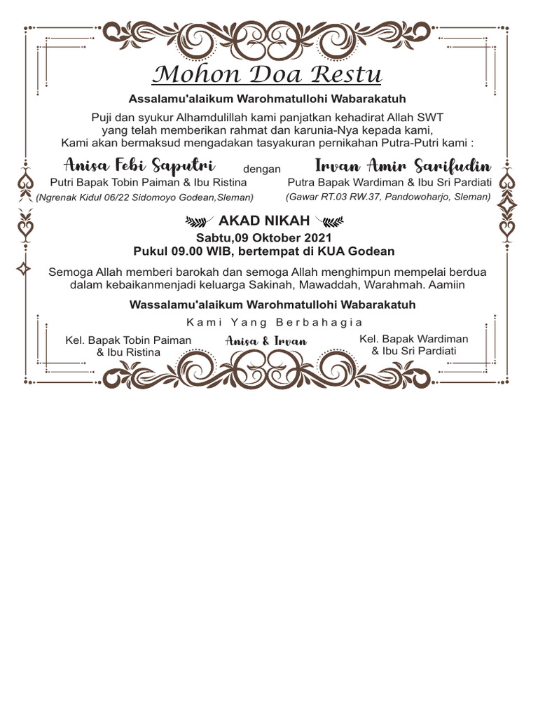 Mohon Doa Restu | PDF