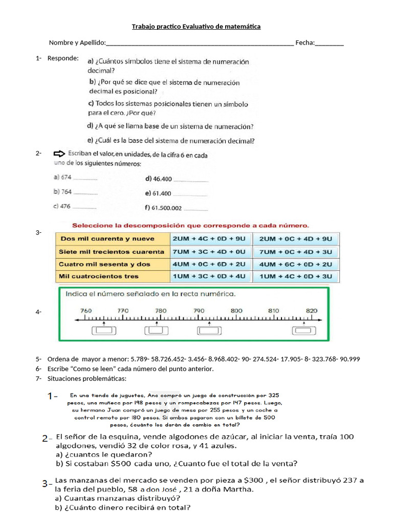 Evaluacion 6to Sist Num | PDF