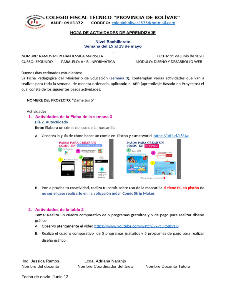 Hoja de Aprendizaje 3 Diseño y Desarrollo Web | PDF