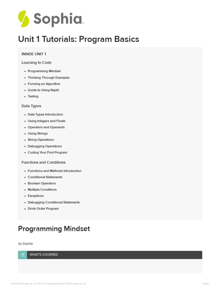 unit-1-tutorials-program-basics | PDF | Computer Program | Programming unit-1-tutorials-program-basics | PDF | Computer Program | Programming
