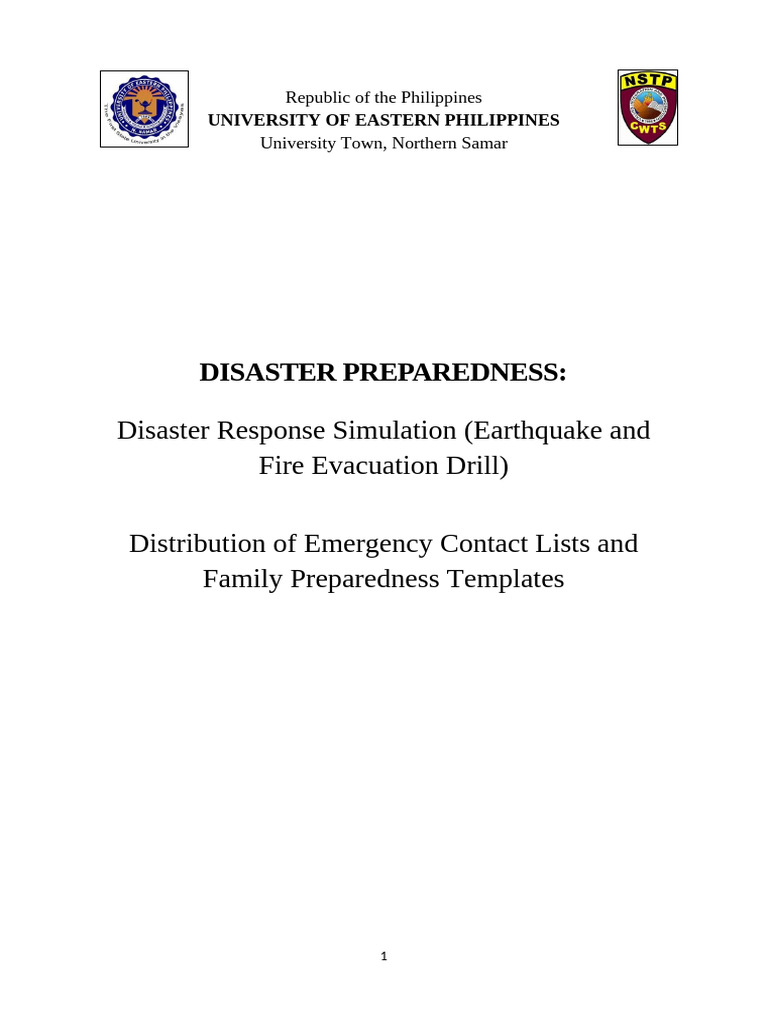 NSTP CWTS Disaster Preparedness Narrative Report | PDF | Emergency ...