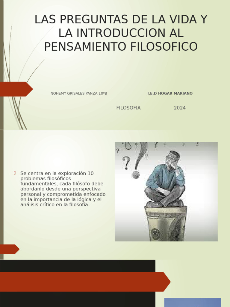 Importancia del Pensamiento Filosófico | PDF