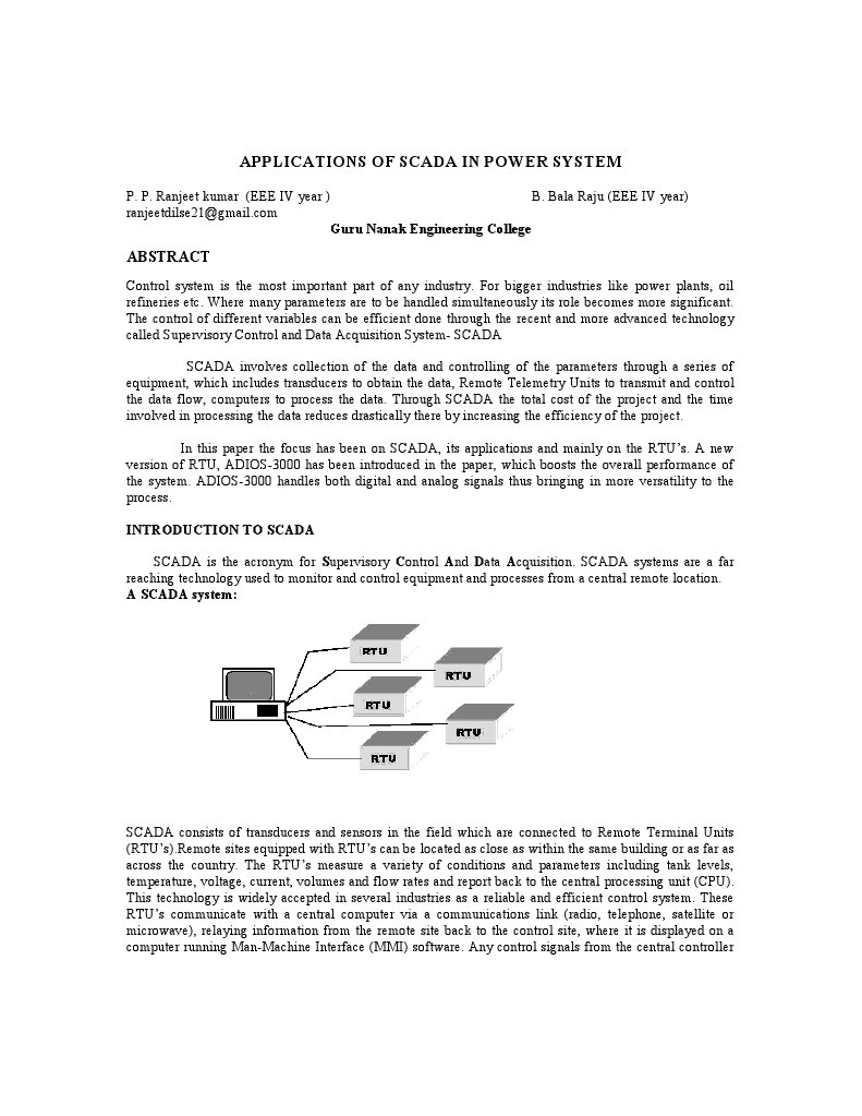 SCADA Applications in Power Systems | PDF | Scada | Computer Engineering