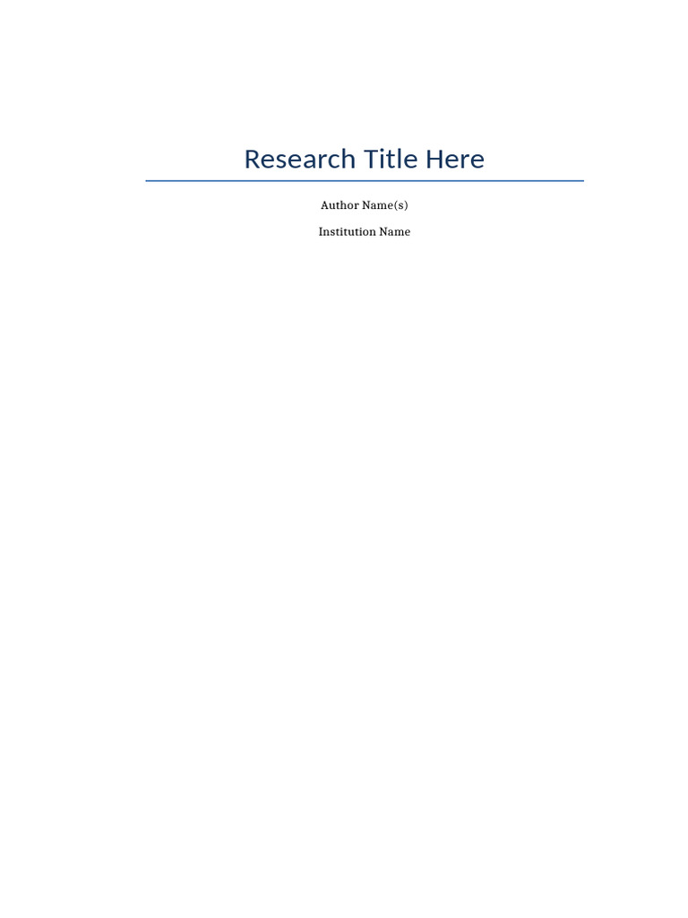 Research Paper Template Custom Margins | PDF