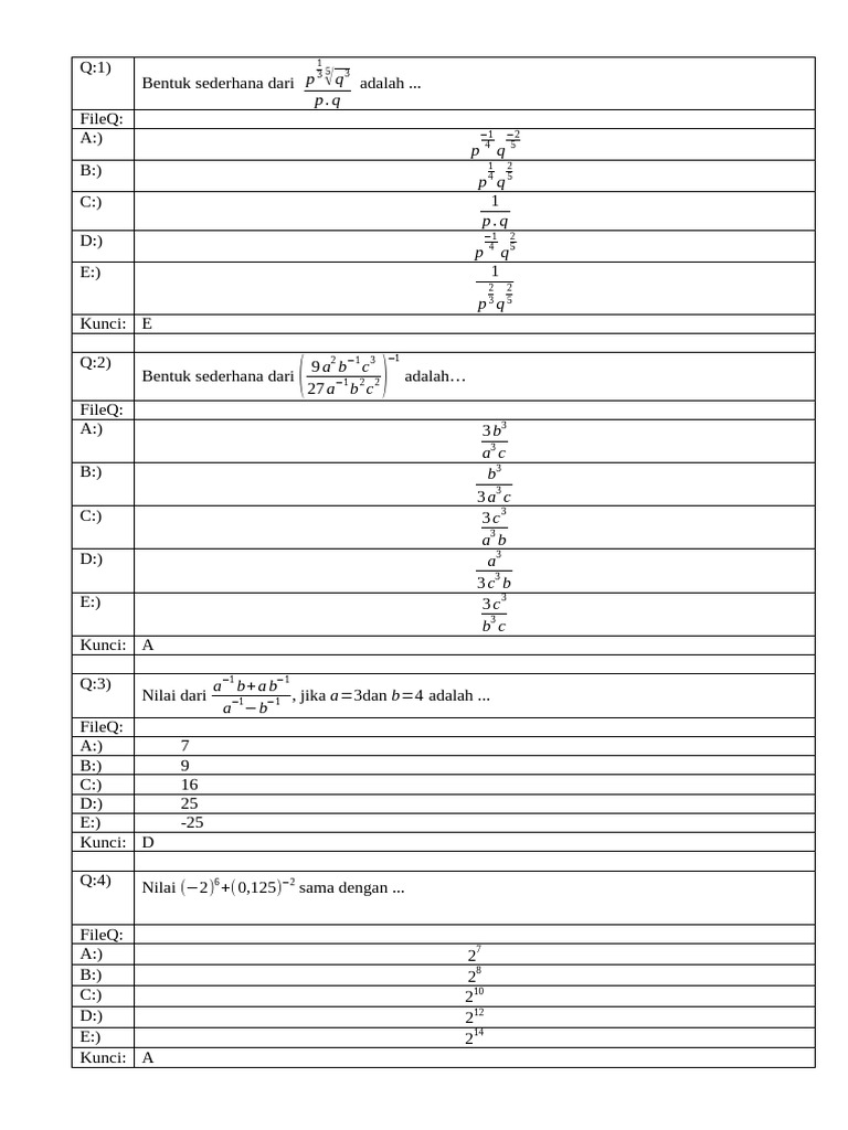 (Fix) Template PTS Pas Xmipa | PDF