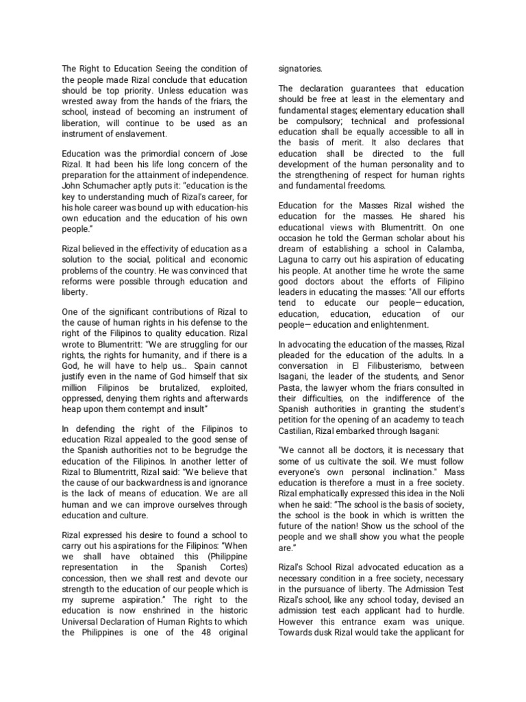 Rizal and His Thoughts in Philo | PDF