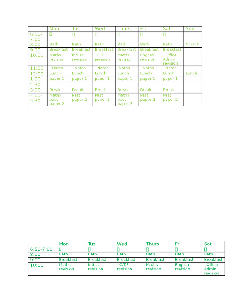 Study Time Table | PDF