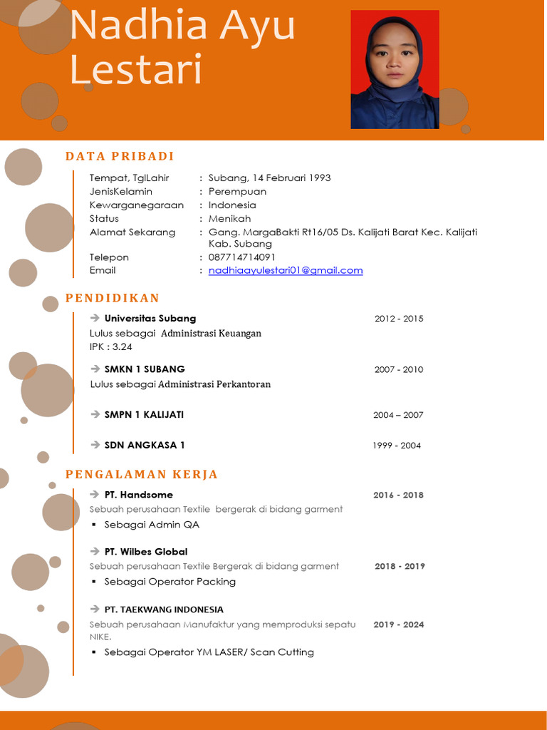 CURICULUM VITAE Dan Berkas Pendukung | PDF