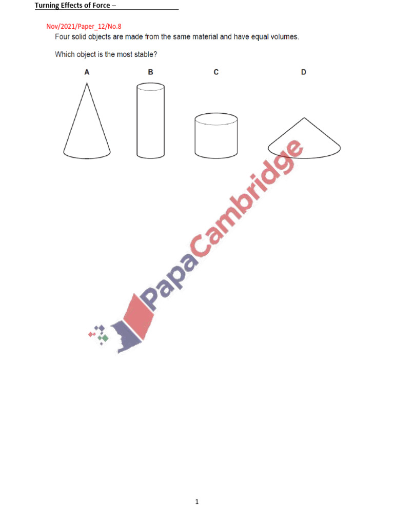 2021 Turning Effects of Force O Level 5054 | PDF