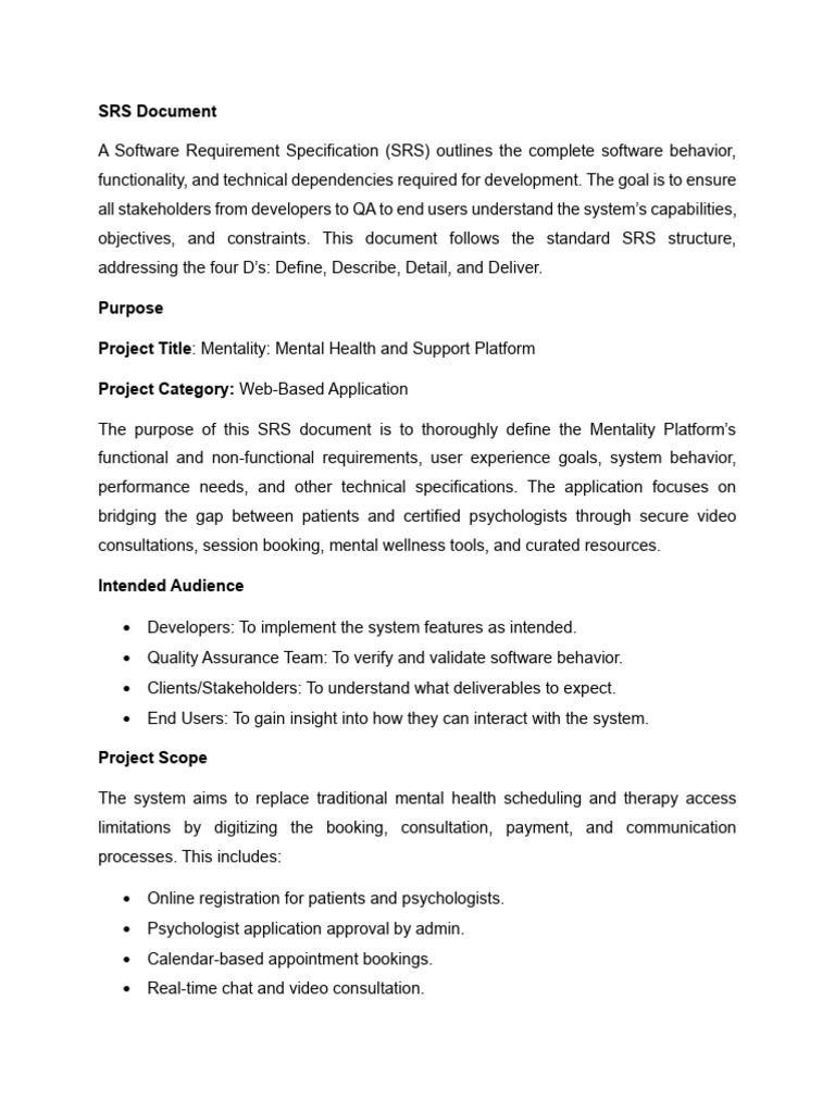 Software Requirement Specification (SRS) | PDF | Computing ...