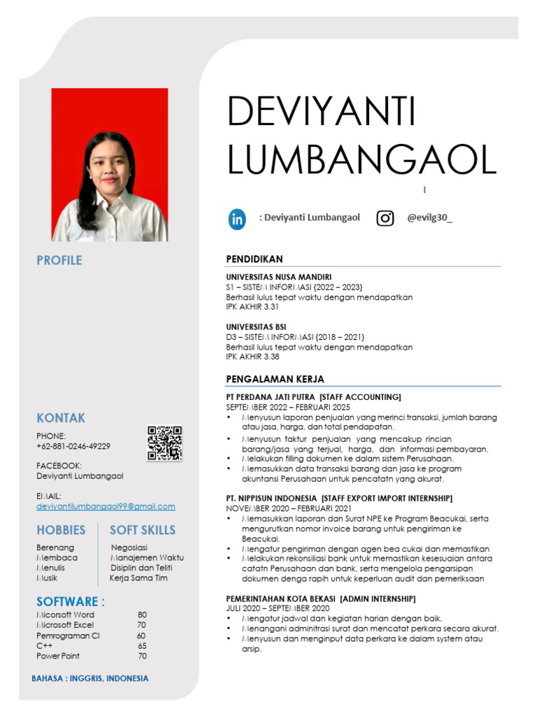 CV Deviyanti Lumban Gaol | PDF