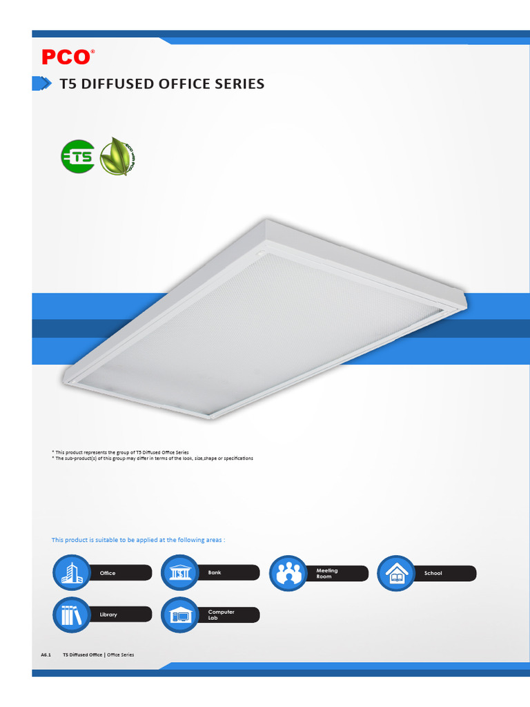 T5 Diffused Office Lighting Series | PDF | Manufactured Goods ...