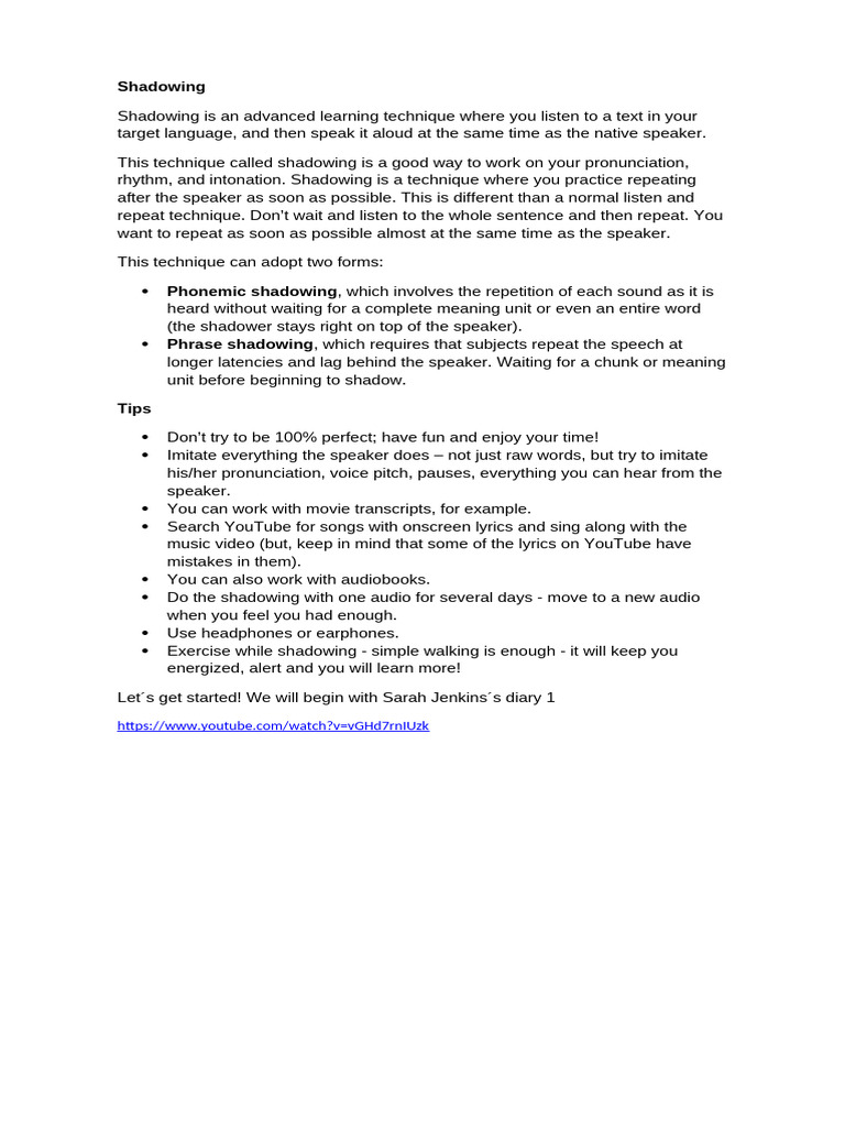 Shadowing | PDF