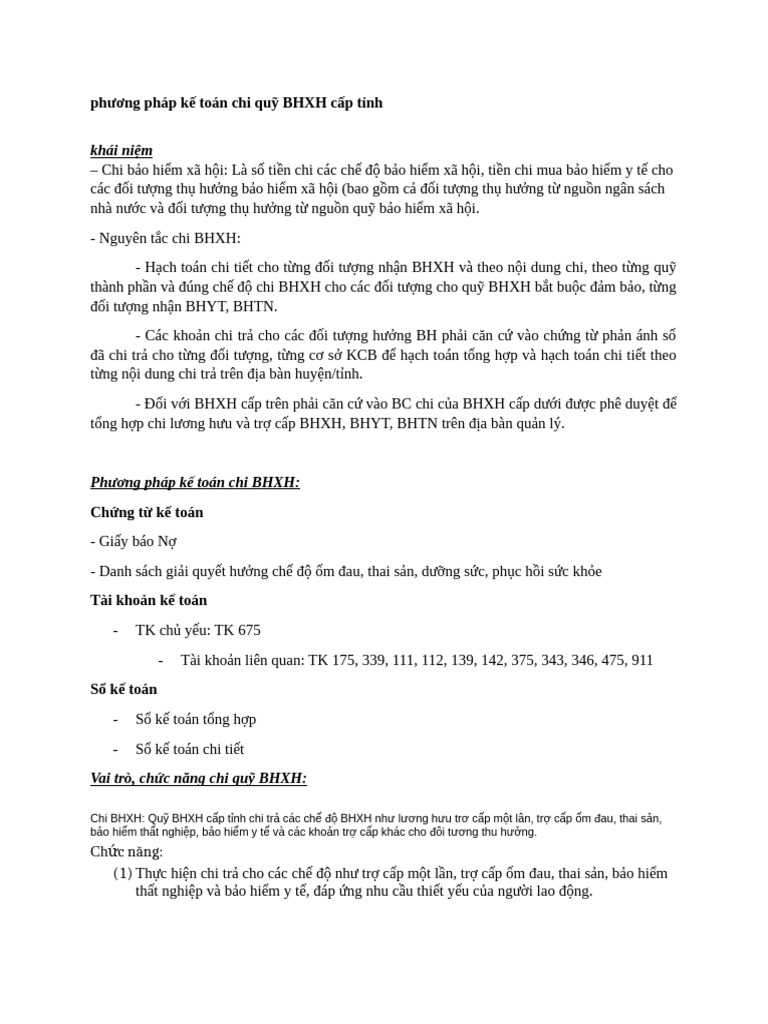 Bản Sao Phương Pháp Kế Toán Chi Quỹ BHXH Cấp Tỉnh | PDF