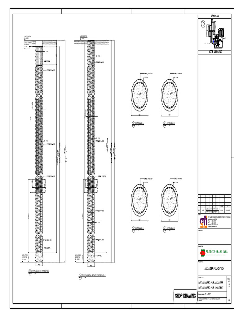 St-101-Denah Bored Pile-Detail | PDF | Architectural Elements