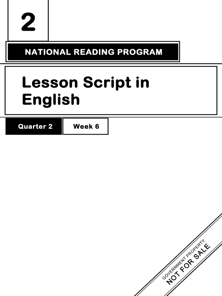 Lesson Script in English: National Reading Program | PDF | Copyright | Word