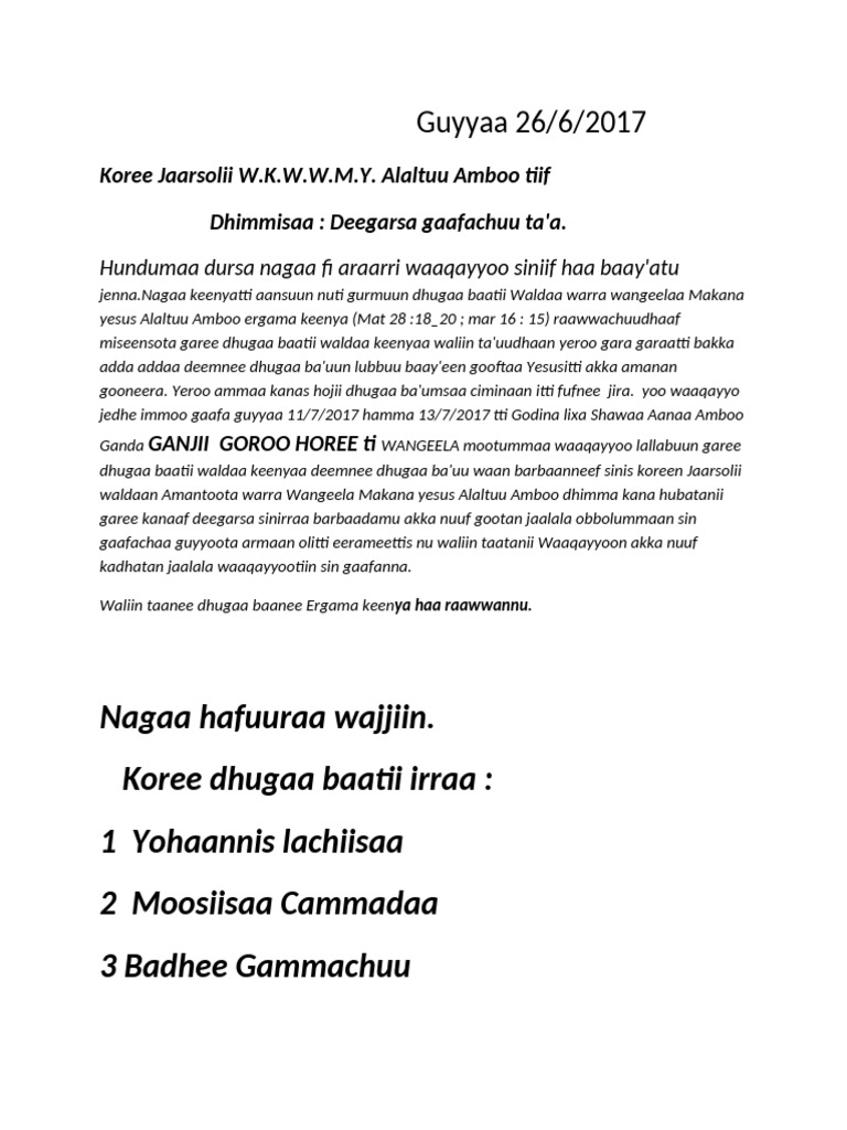 Guyyaa 26 - 6 - 201 | PDF