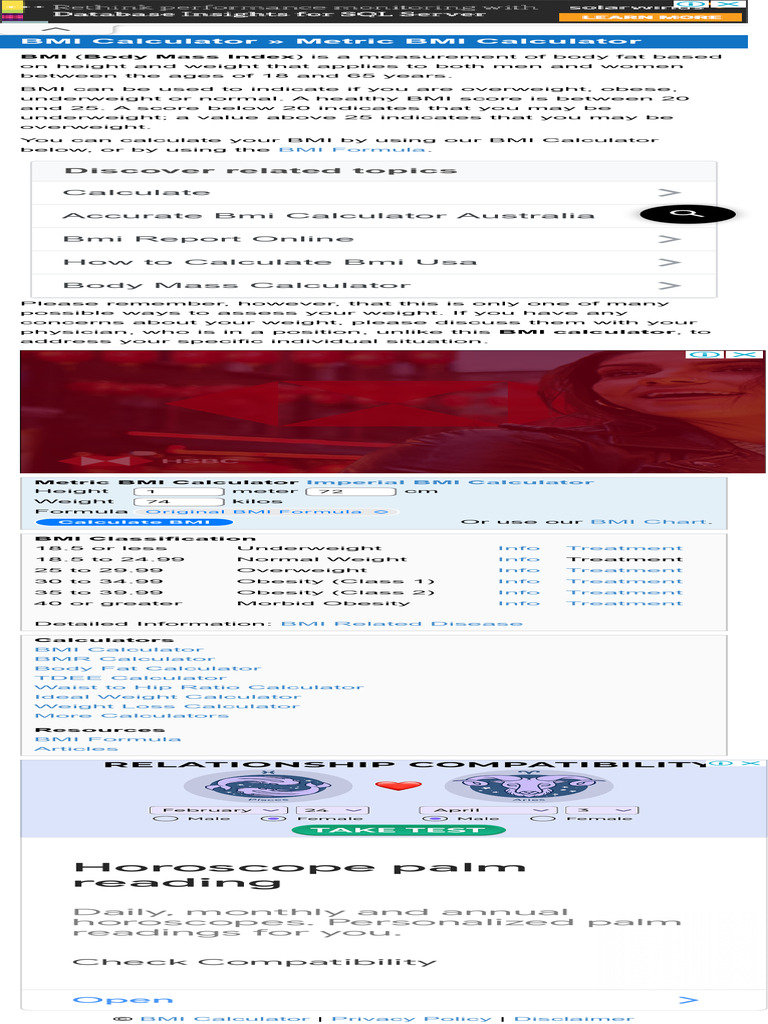 Metric BMI Calculator | PDF