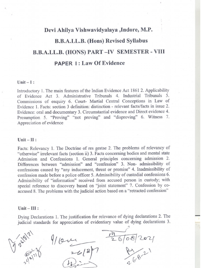 Revised B.b.a.ll.b. Hons. Sem. Viii 2021 22 | PDF
